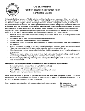 Fillable Online Peddlers License Registration Form Fax Email Print ...
