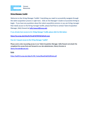 Fillable Online Welcome to the Hiring Manager Toolkit Fax Email Print ...