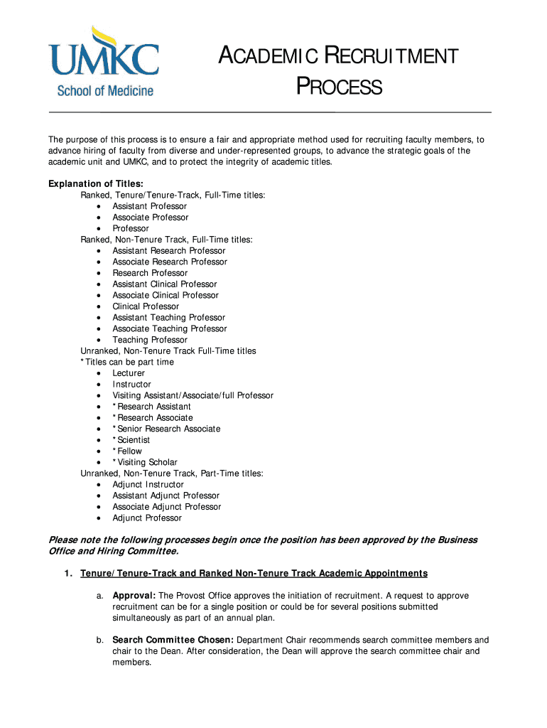 Fillable Online ACADEMIC RECRUITMENT Fax Email Print - pdfFiller