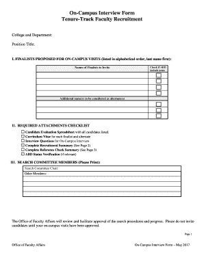 Fillable Online On-Campus Interview Form Fax Email Print - pdfFiller