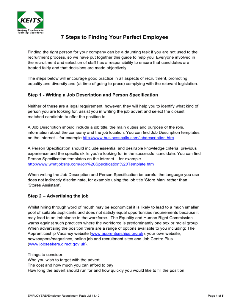 Fillable Online 7 Steps to Finding Your Perfect Employee Fax Email ...