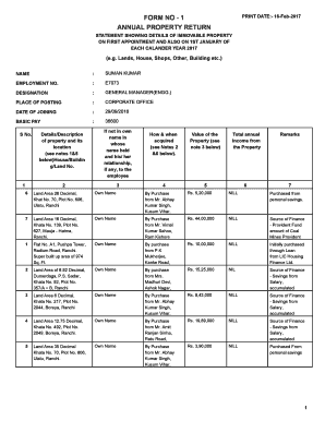 Fillable Online ANNUAL PROPERTY RETURN Fax Email Print - pdfFiller