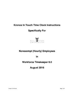 Fillable Online Kronos In Touch Time Clock Instructions Fax Email Print ...