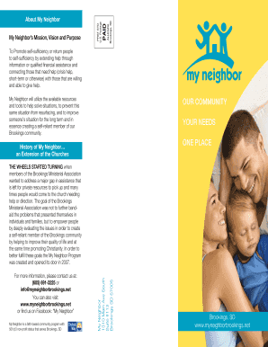 Fillable Online My Neighbors Mission, Vision and Purpose Fax Email ...