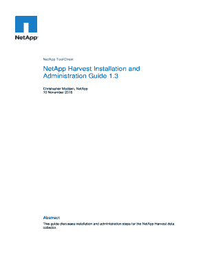 Fillable Online NetApp Harvest Installation and Fax Email Print - pdfFiller