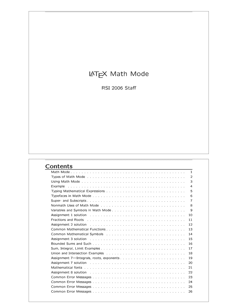 Fillable Online Latex Math Mode Fax Email Print - Pdffiller
