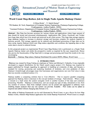 Fillable Online Word Count Map-Reduce Job in Single Node Apache Hadoop Cluster Fax Email Print ...