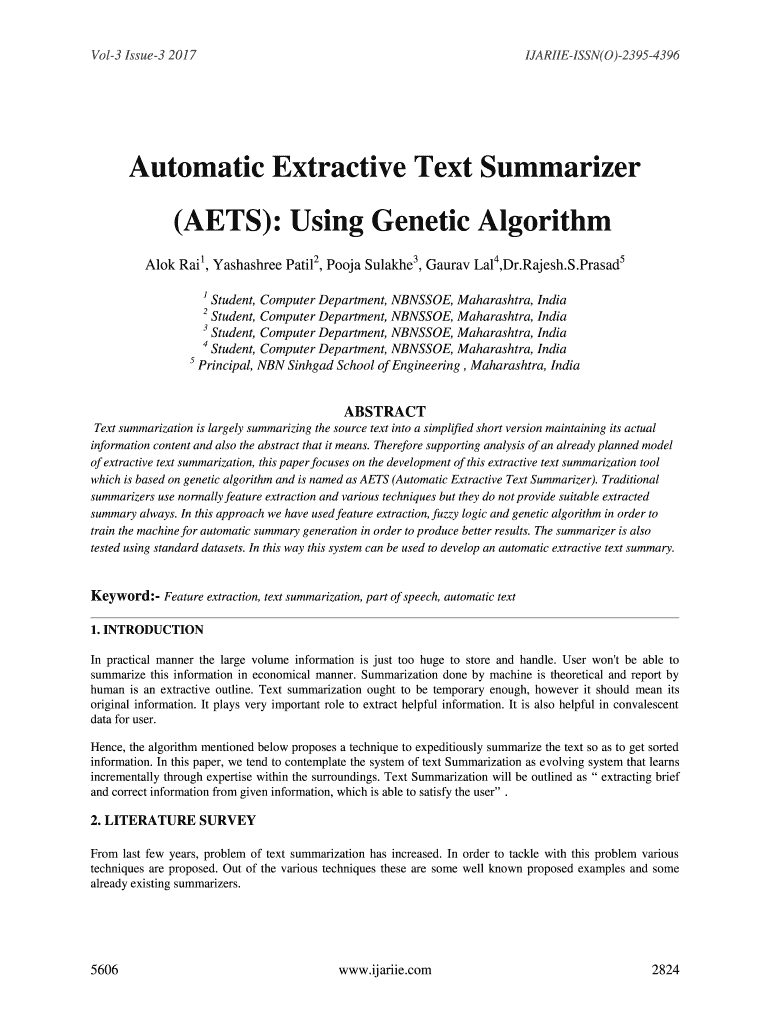 Fillable Online Automatic Extractive Text Summarizer Fax Email Print ...