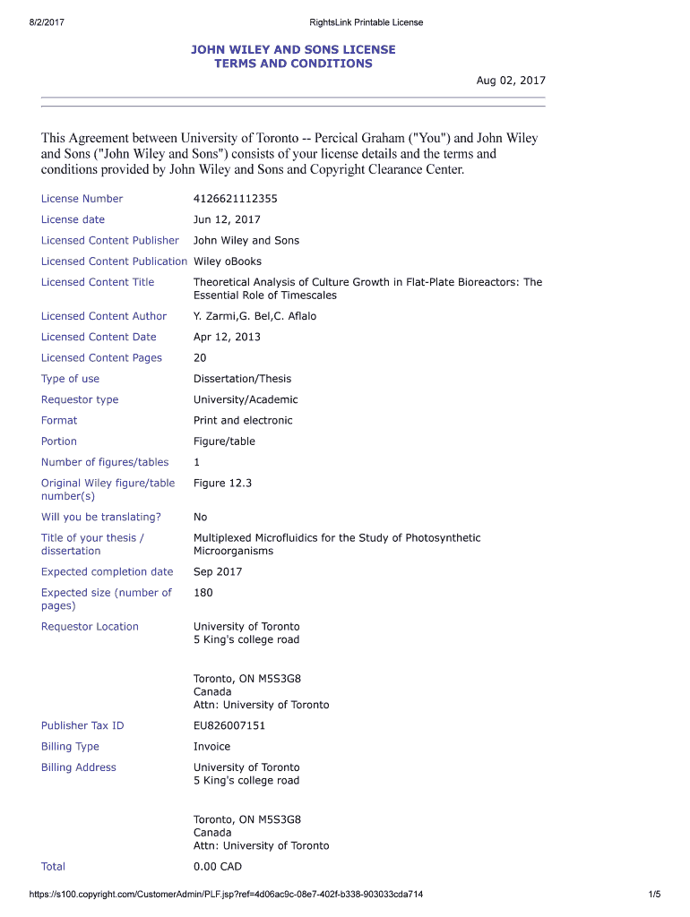 Fillable Online This Agreement between University of Toronto ...