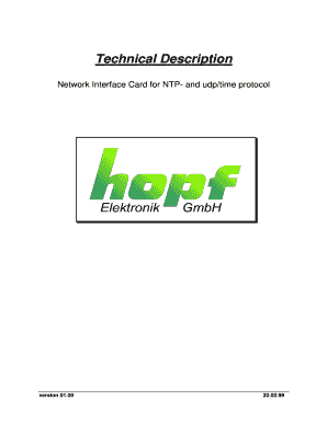 Fillable Online Network Interface Card for NTP- and udp/time protocol ...