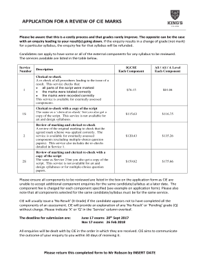 Fillable Online APPLICATION FOR A REVIEW OF CIE MARKS Fax Email Print ...