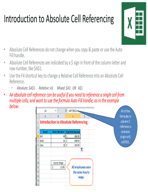 Fillable Online Introduction to Absolute Cell Referencing Fax Email ...