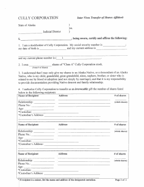 Fillable Online Inter Vivos Transfer of Shares Affidavit Fax Email ...