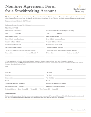 Fillable Online Nominee Agreement Form Fax Email Print - pdfFiller