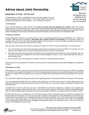 Fillable Online Advice about Joint Ownership Fax Email Print - pdfFiller