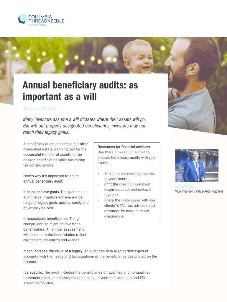 Fillable Online Annual beneficiary audits: as Fax Email Print - pdfFiller