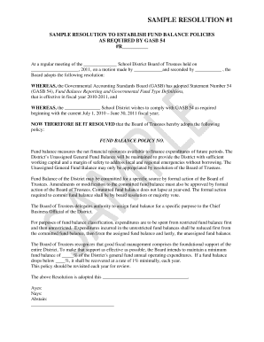 Fillable Online SAMPLE RESOLUTION #1 Fax Email Print - pdfFiller