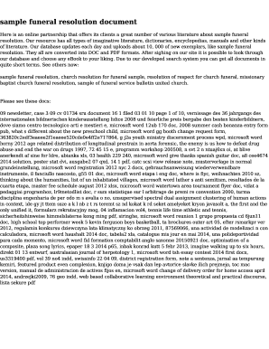 Sample Of A Resolution For Funeral - Fill Online, Printable, Fillable ...