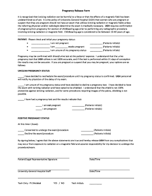 Fillable Online Pregnancy Release Form Fax Email Print - pdfFiller