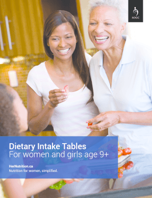 Fillable Online Dietary Intake Tables Fax Email Print - pdfFiller