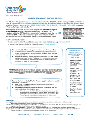 Fillable Online Food Allergen Labeling and Consumer Protection Act ...