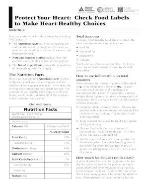 Fillable Online Protect Your Heart: Check Food Labels Fax Email Print ...