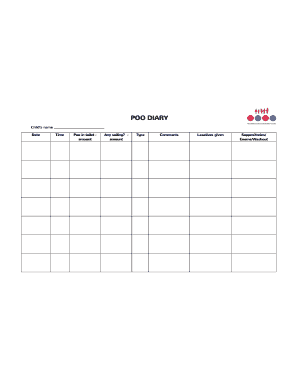 Fillable Online POO DIARY Fax Email Print - pdfFiller