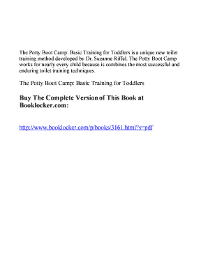 Fillable Online The Potty Boot Camp: Basic Training for Toddlers is a ...