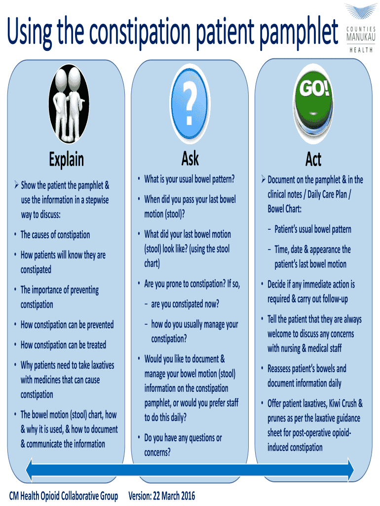 Fillable Online Using the constipation patient pamphlet Fax Email Print ...