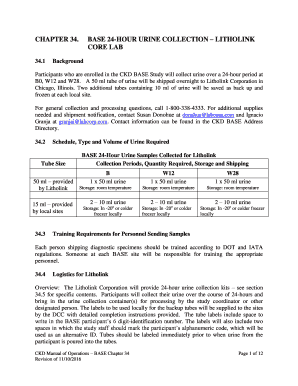 Fillable Online BASE 24-HOUR URINE COLLECTION LITHOLINK Fax Email Print ...