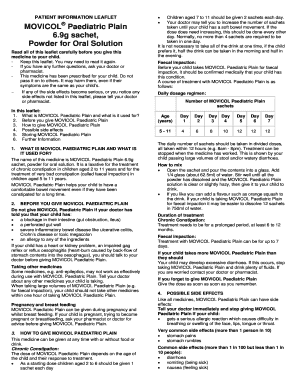 Fillable Online MOVICOL Paediatric Plain Fax Email Print - pdfFiller