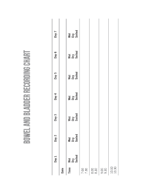 Fillable Online Bowel and Bladder Recording Chart Fax Email Print ...