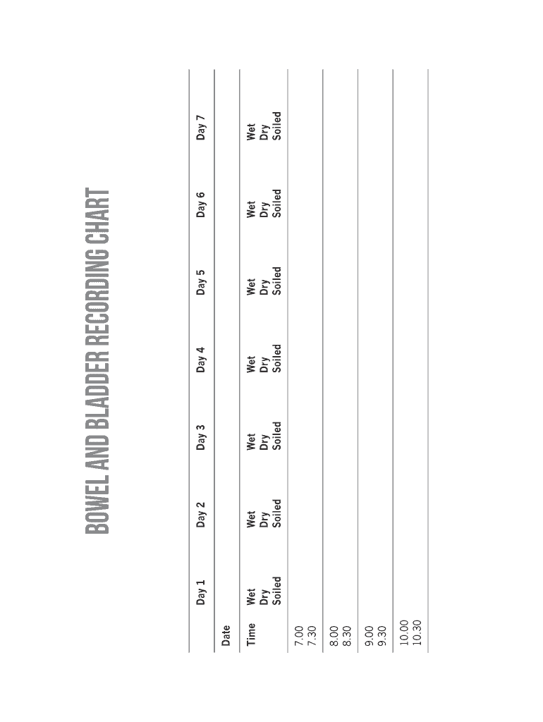 Fillable Online Bowel and Bladder Recording Chart Fax Email Print ...