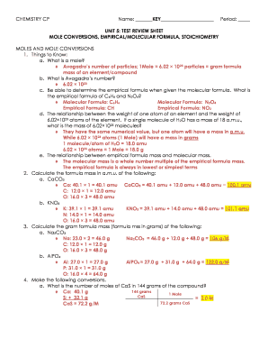 Fillable Online UNIT 5: TEST REVIEW SHEET Fax Email Print - pdfFiller