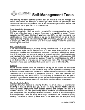 Fillable Online Self-Management Tools Fax Email Print - pdfFiller