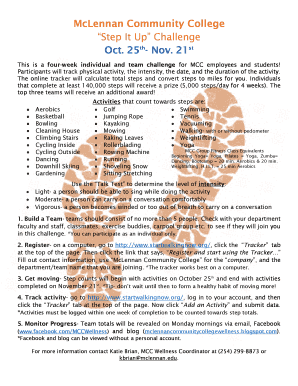 Fillable Online Step It Up Challenge Fax Email Print - pdfFiller