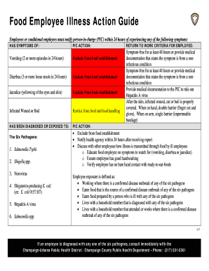Fillable Online Food Employee Illness Action Guide Fax Email Print ...