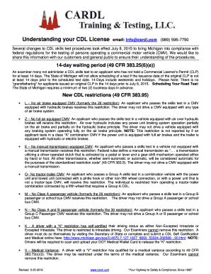 Fillable Online Understanding your CDL License Fax Email Print - pdfFiller