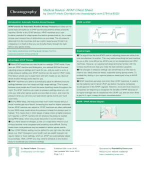 Fillable Online Medical Device: APAP Cheat Sheet Fax Email Print ...