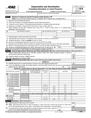Fillable Online 2017 Instructions for Form 4562 - Internal Revenue ...