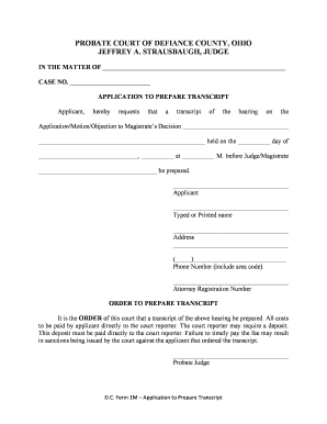 Fillable Online Application/Motion/Objection to Magistrates Decision ...