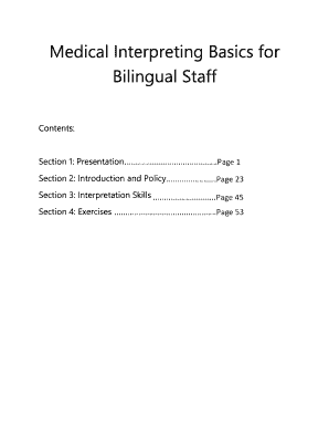 Fillable Online Medical Interpreting Basics for Fax Email Print - pdfFiller