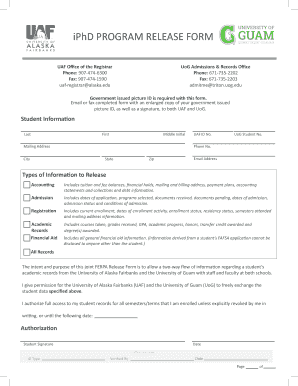Fillable Online iPhD PROGRAM RELEASE FORM Fax Email Print - pdfFiller