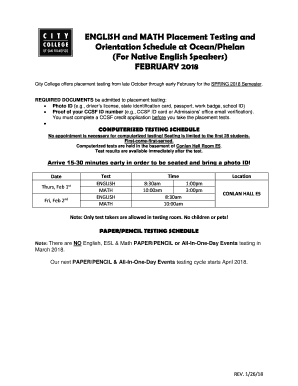 Fillable Online Orientation Schedule at Ocean/Phelan Fax Email Print - pdfFiller