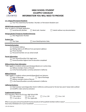 Fillable Online CCCAPPLY CHECKLIST Fax Email Print - pdfFiller