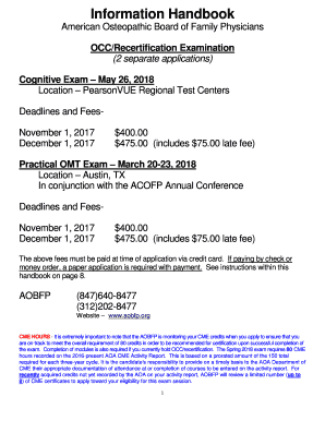 Fillable Online OCC/Recertification Examination Fax Email Print - pdfFiller