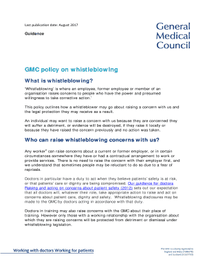 Fillable Online GMC policy on whistleblowing Fax Email Print - pdfFiller