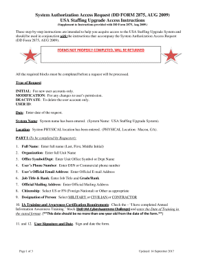 Fillable Online ms ng System Authorization Access Request (DD FORM 2875 ...