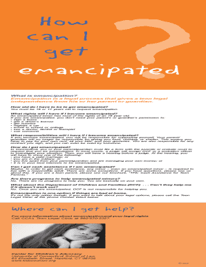 Fillable Online Emancipation is a legal process that gives a teen legal ...