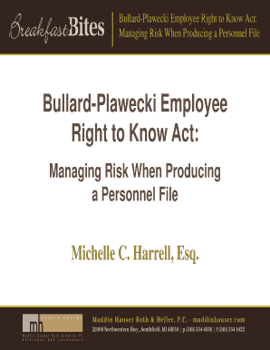 Fillable Online Bullard-Plawecki Employee Right to Know Act: Fax Email ...